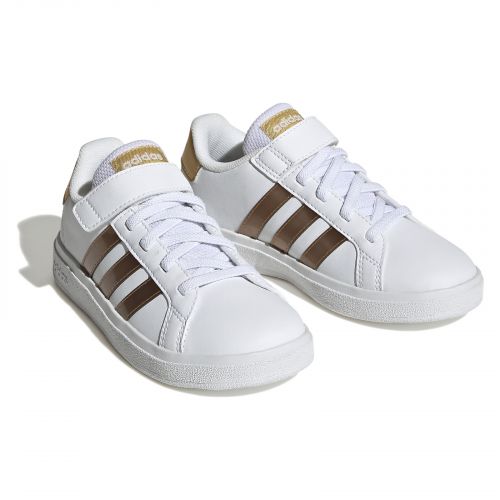 Buty dla dzieci adidas Grand Court 2 Elastic Laces GY2577 / kolor white ...